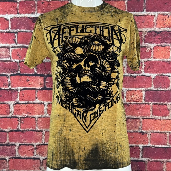 Affliction | Shirts | Affliction Mens Short Sleeve Skull Graphic Tshirt ...